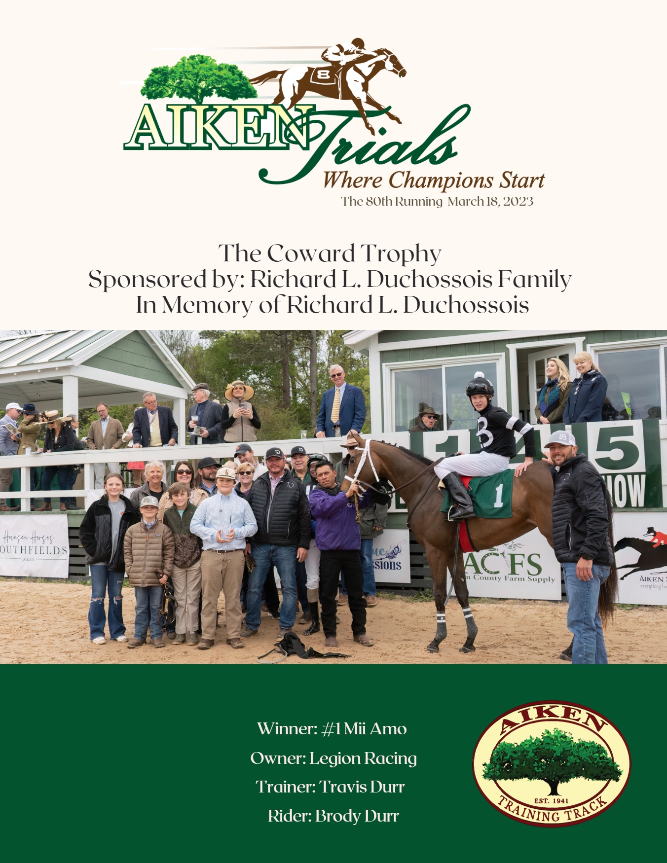Aiken Training Track | 2023 AIKEN TRIALS. 80th Running of the Aiken Trials